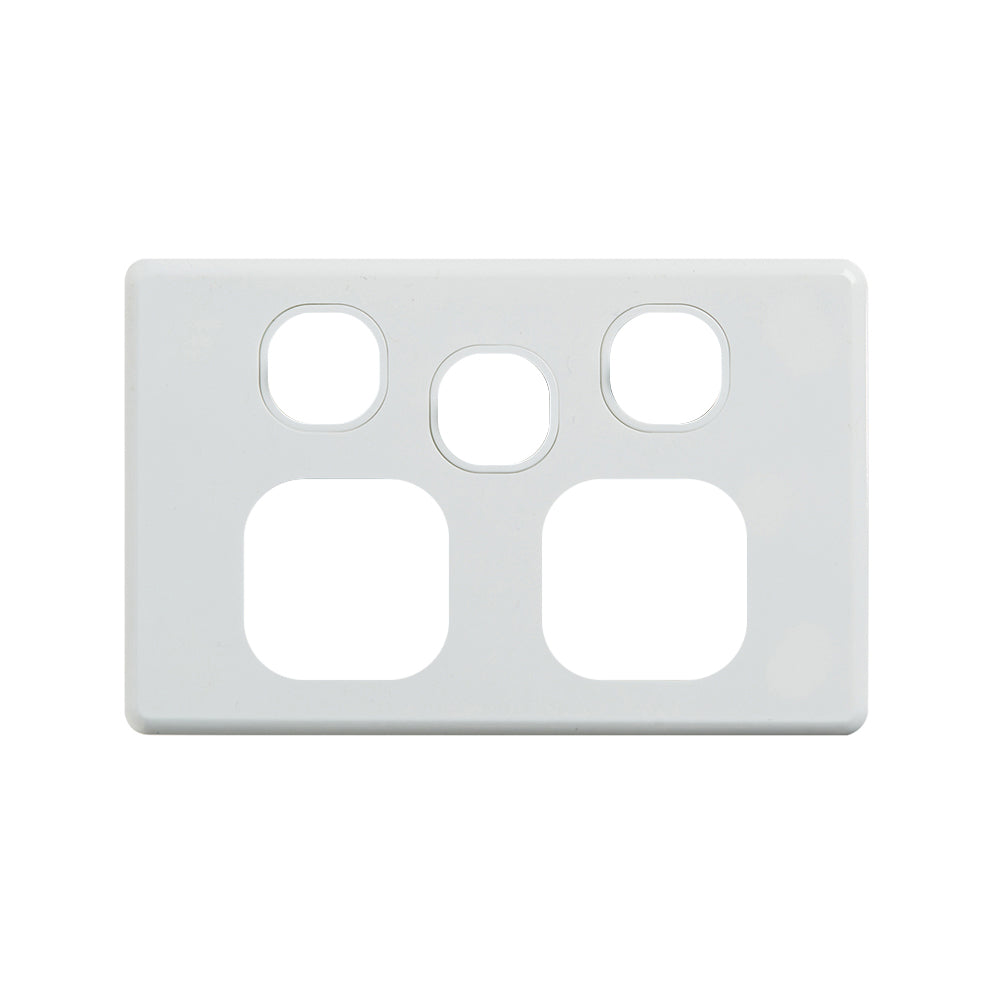 4C | Classic Double Power Point Cover Plate with Extra Switch | White ...