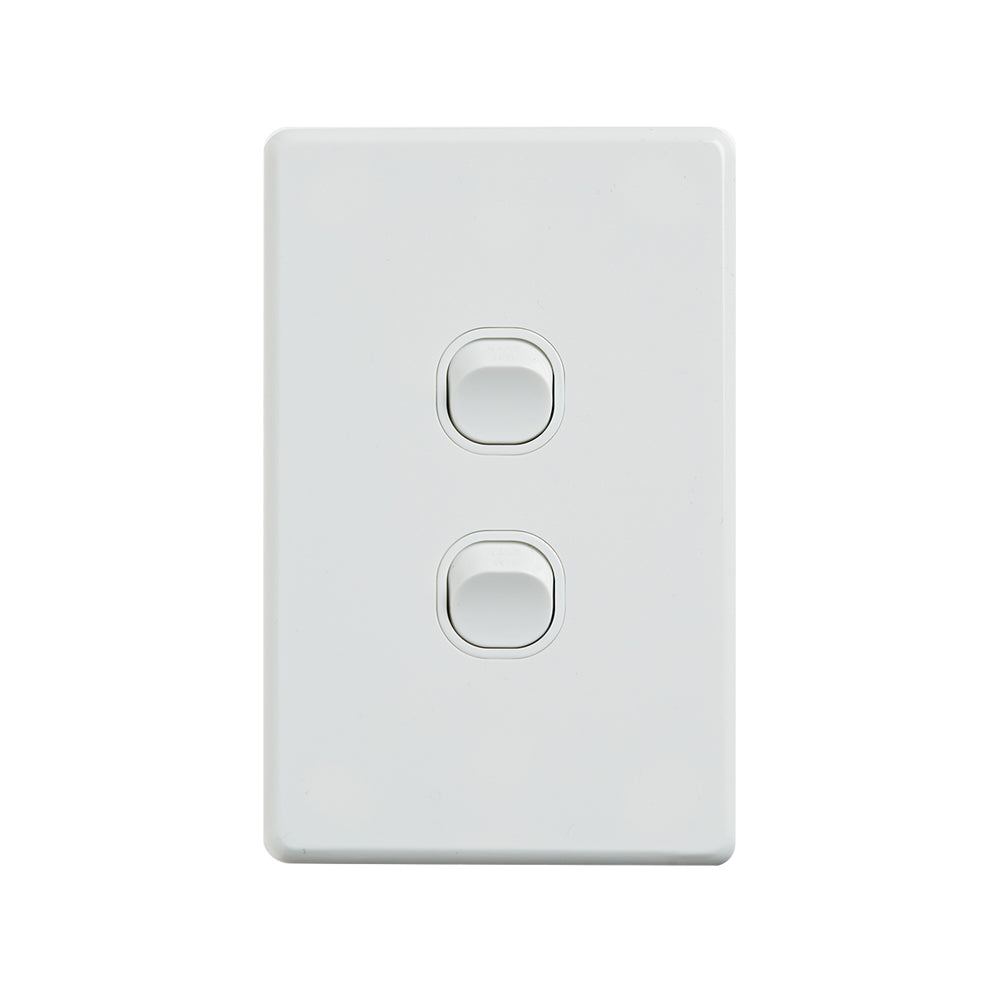 4C | Classic 2 Gang Switch 250V 16AX | Vertical – DZ ELECTRICAL PRODUCTS