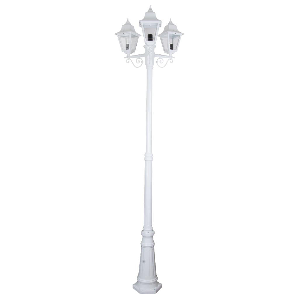 Paris Triple Head Tall Post Light White – DZ ELECTRICAL PRODUCTS
