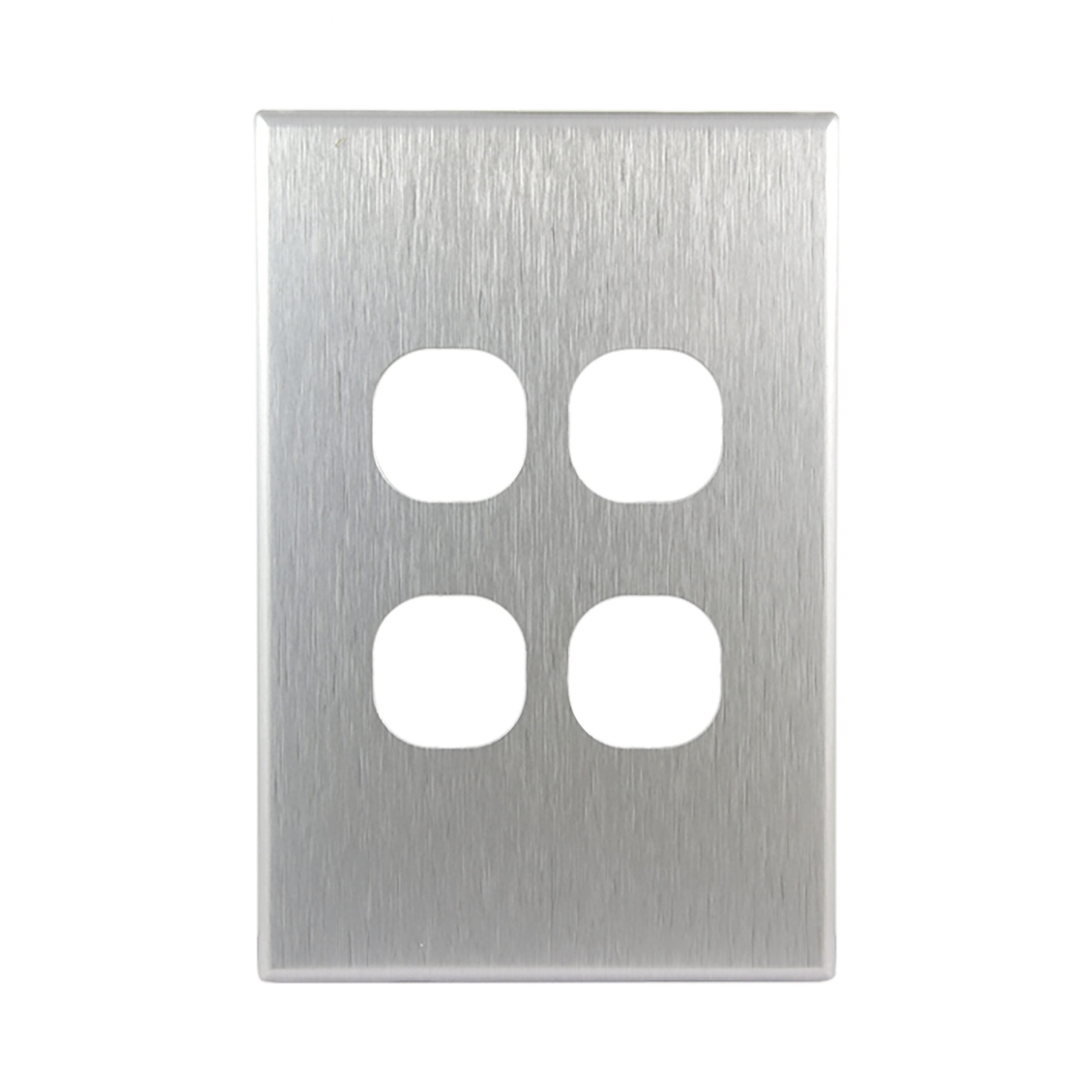 Aluminium Cover Plate 4 Gang Light Switch GEO – DZ ELECTRICAL PRODUCTS