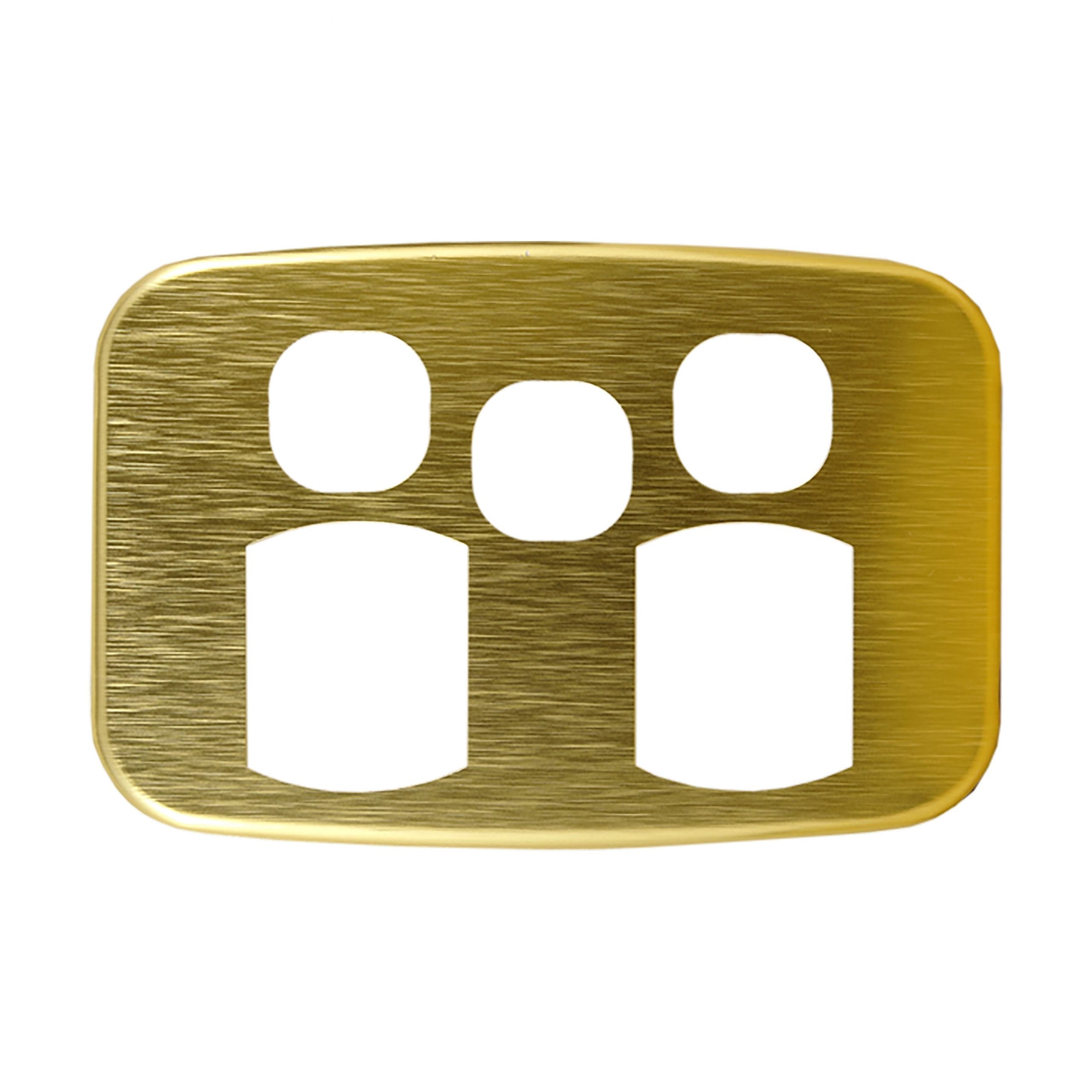 Double GPO Cover Plate + Extra Switch Brushed Brass LUNA – DZ ...