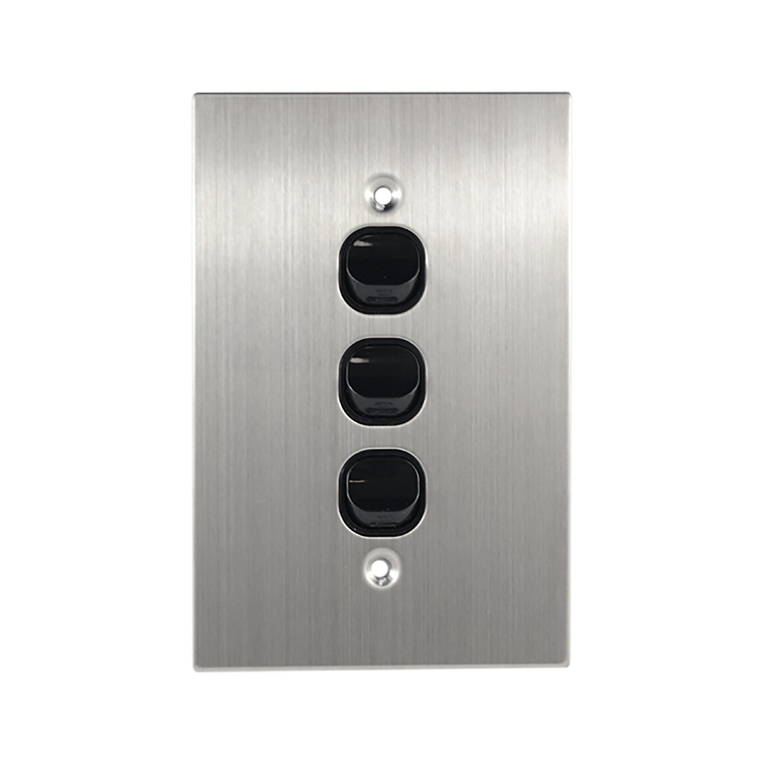 Stainless Steel Light Switch 3 Gang Vertical – BLACK – DZ ELECTRICAL ...