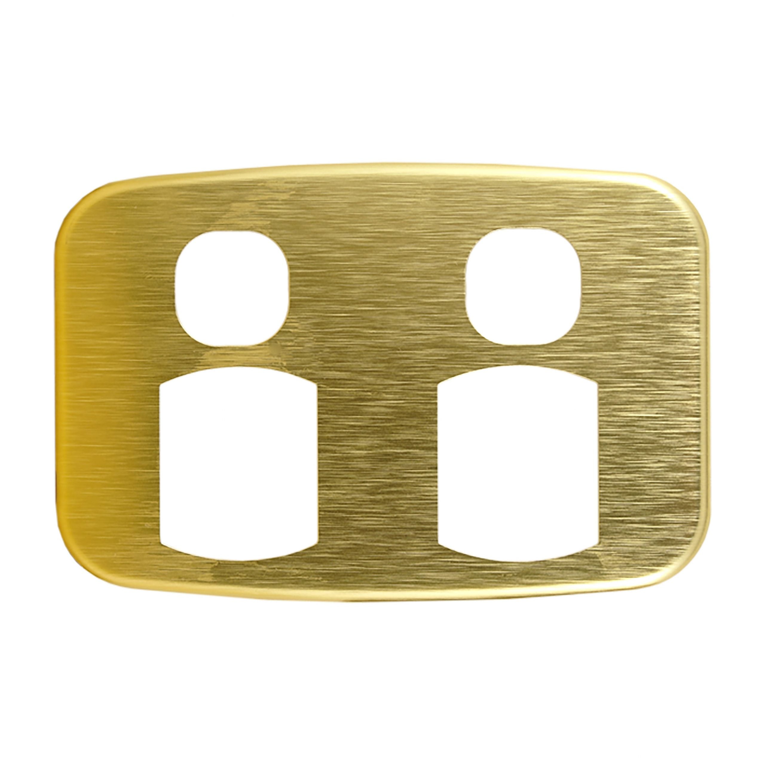 Brushed Brass Cover Plate Double GPO LUNA – DZ ELECTRICAL PRODUCTS