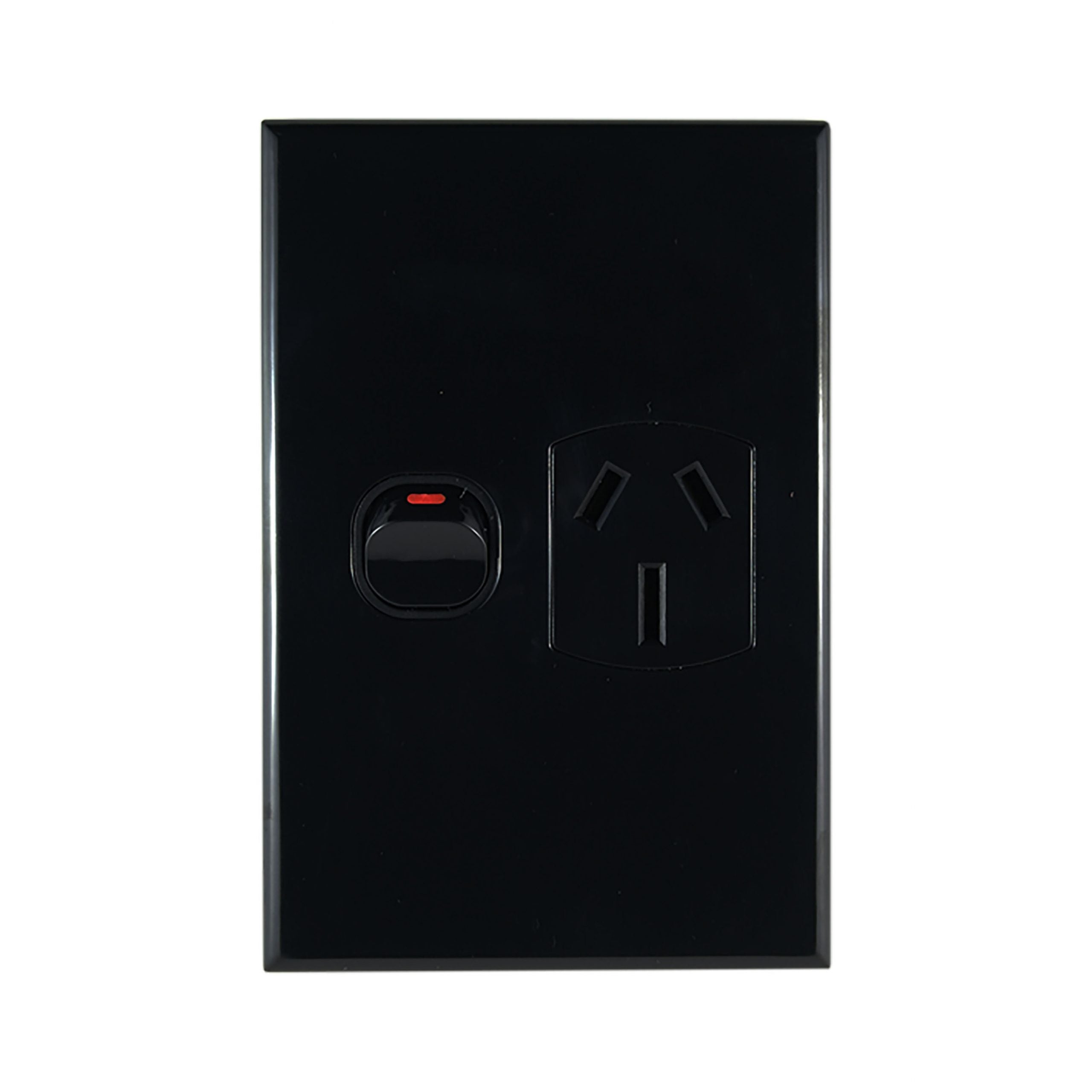 Single Power Point 15A – VERTICAL BLACK – DZ ELECTRICAL PRODUCTS