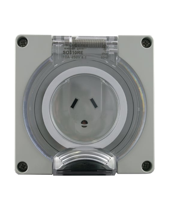 IP66 Socket Outlet 3 Pin Round Earth Pin 10A 250V AC – DZ ELECTRICAL ...