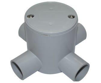 JUNCTION BOX DEEP 4 WAY ENTRY 25MM GREY – DZ ELECTRICAL PRODUCTS